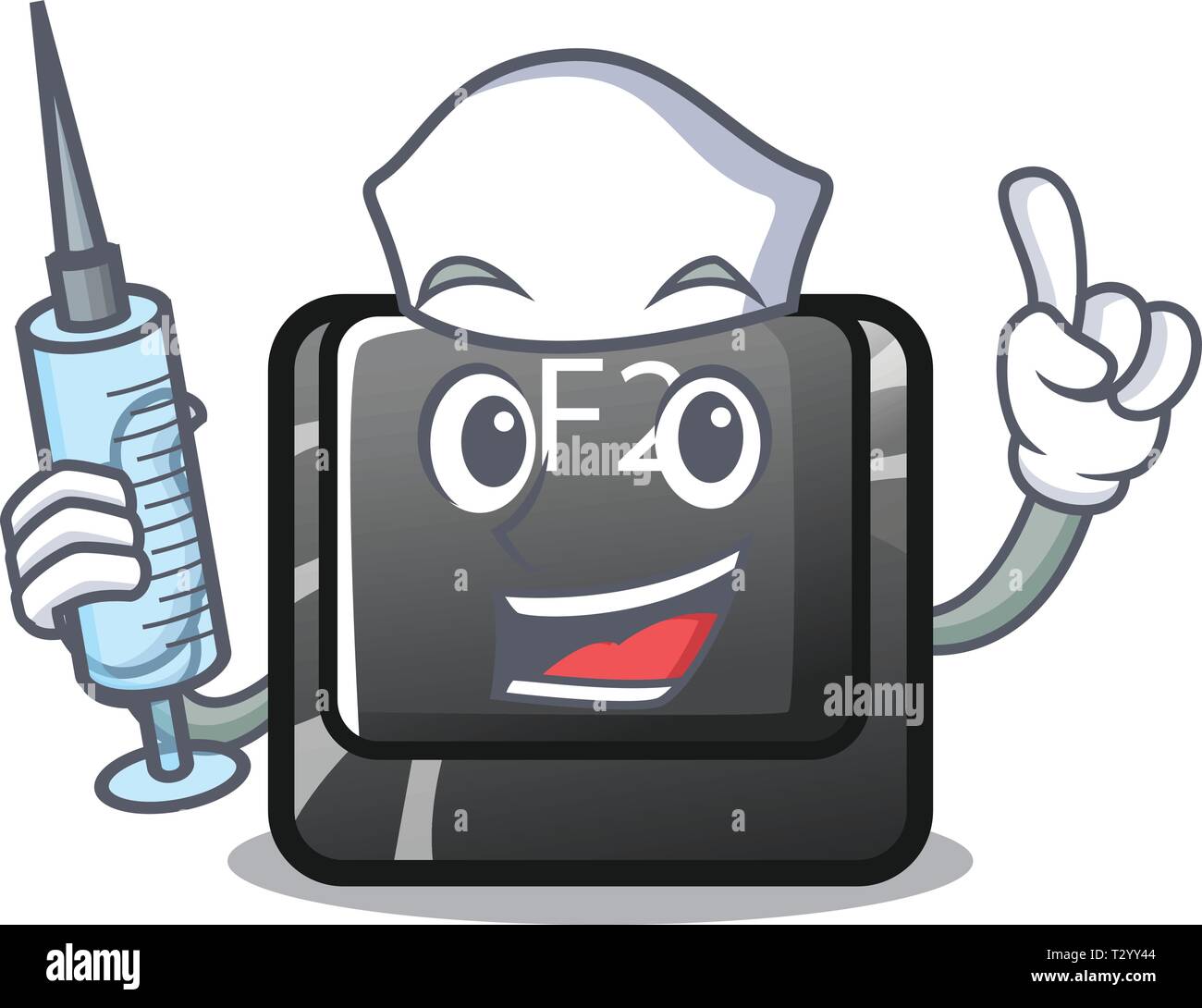 Nurse cartoon f2 button on the keyboard vector illustration Stock ...