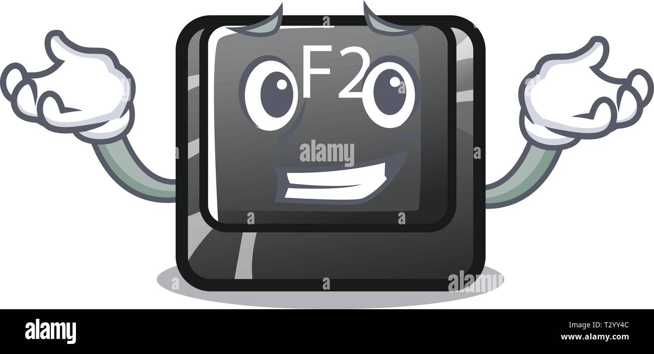 Grinning cartoon f2 button on the keyboard vector illustration Stock ...