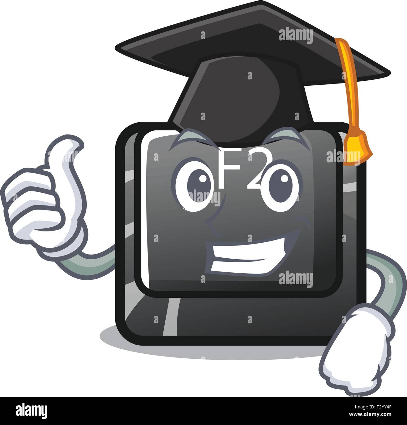 Graduation cartoon f2 button on the keyboard vector illustration Stock ...