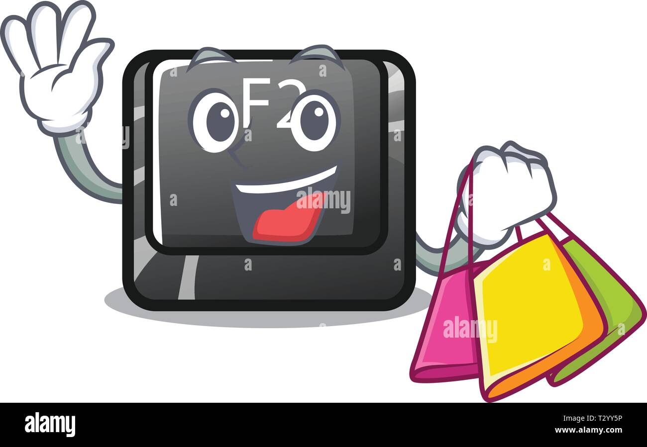 Shopping cartoon f2 button on the keyboard vector illustration Stock ...