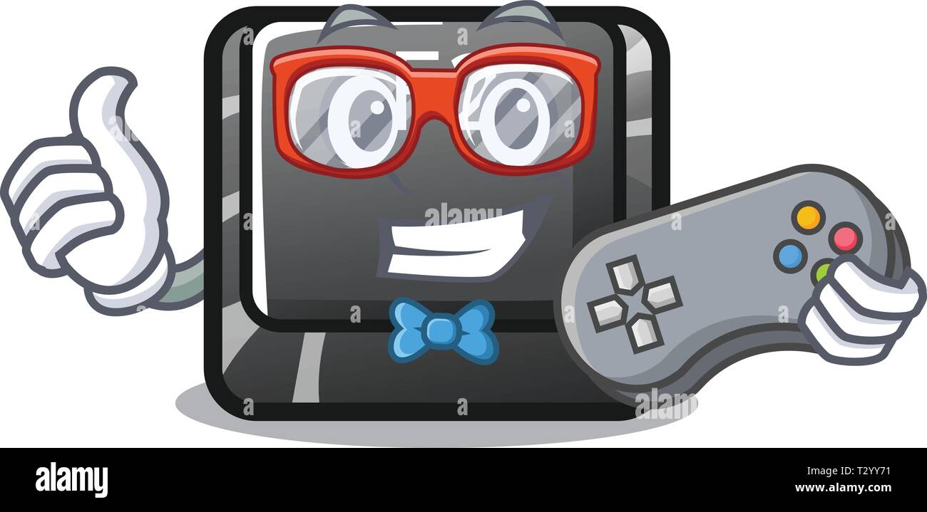 Gamer button f2 isolated with the character vector illustration Stock ...