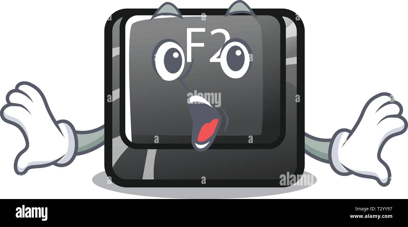 Surprised button f2 isolated with the character vector illustration ...