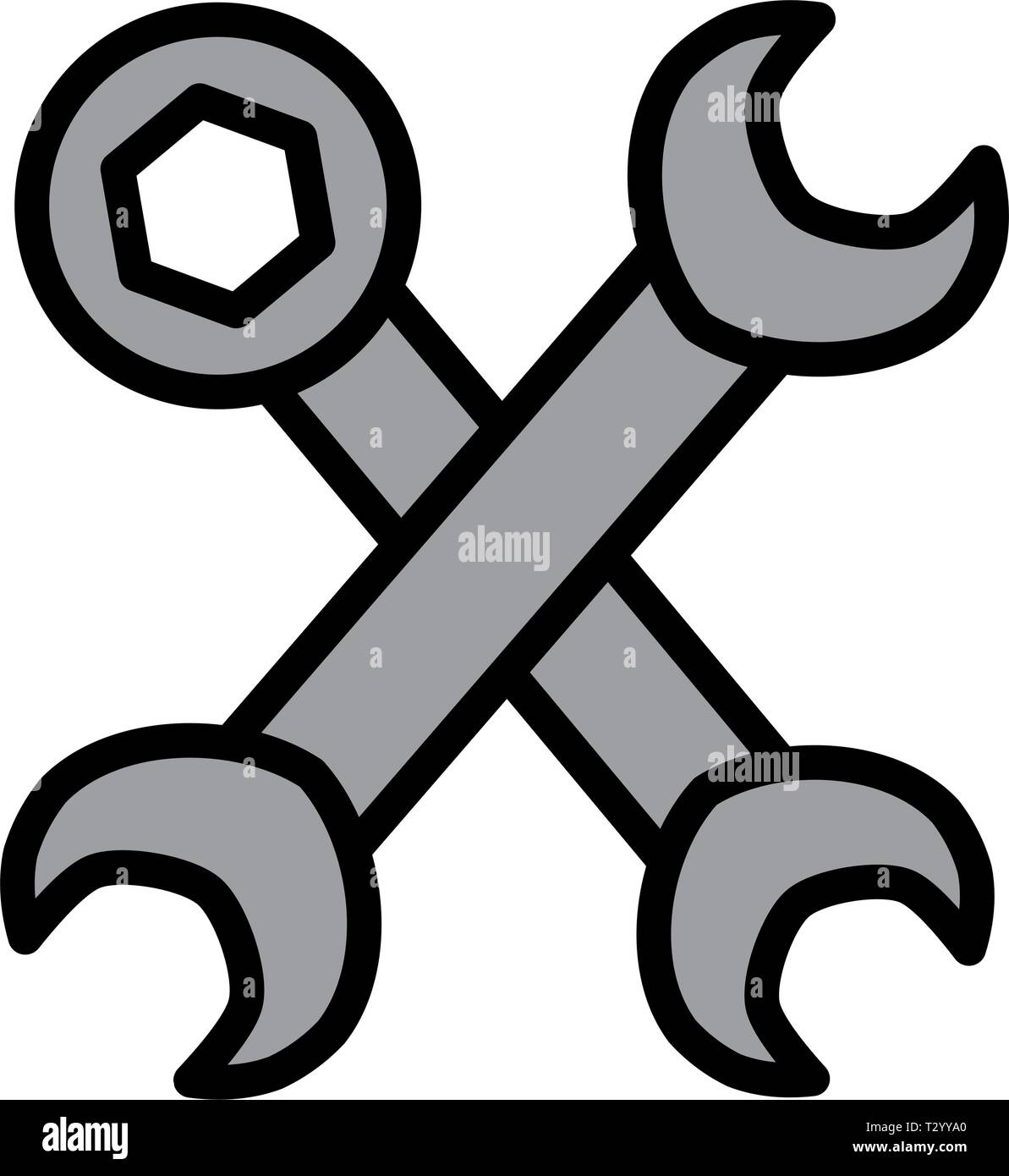 wrench keys tools crossed vector illustration design Stock Vector Image ...