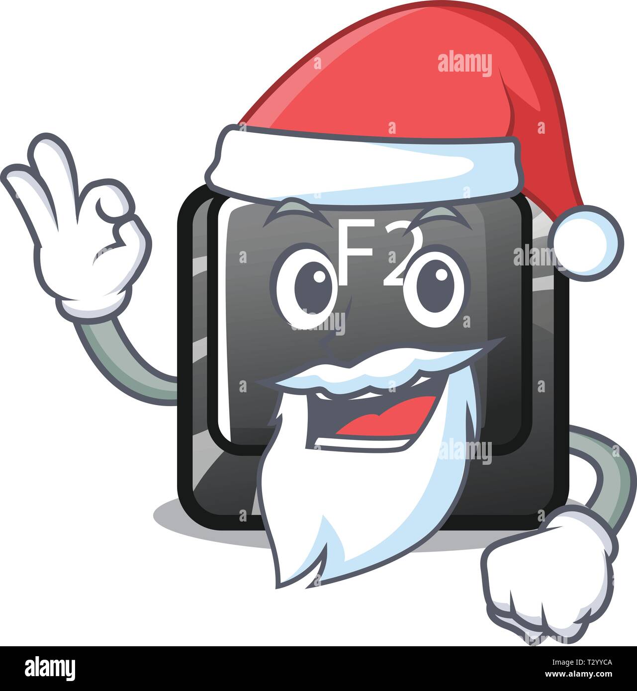 Santa f2 button on the mascot computervector illustration Stock Vector ...