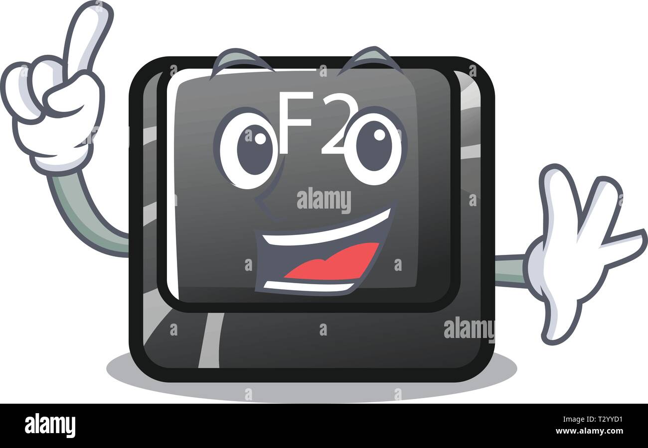 Finger f2 button on the mascot computervector illustration Stock Vector ...