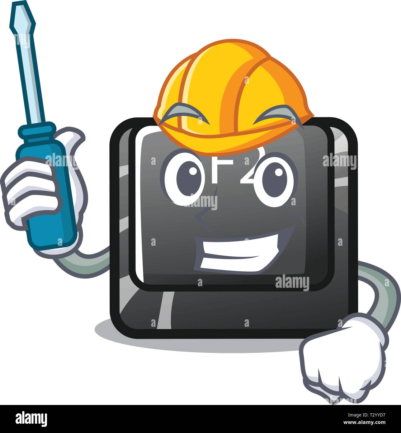 Automotive f2 button on the mascot computervector illustration Stock ...