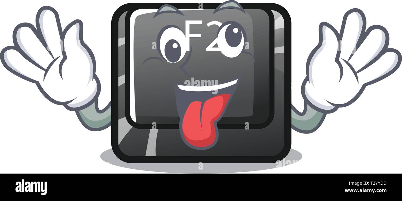 Crazy f2 button on the mascot computervector illustration Stock Vector ...