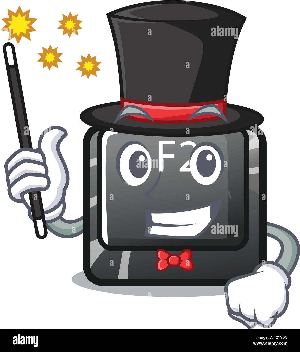 Magician f2 button on the mascot computervector illustration Stock ...
