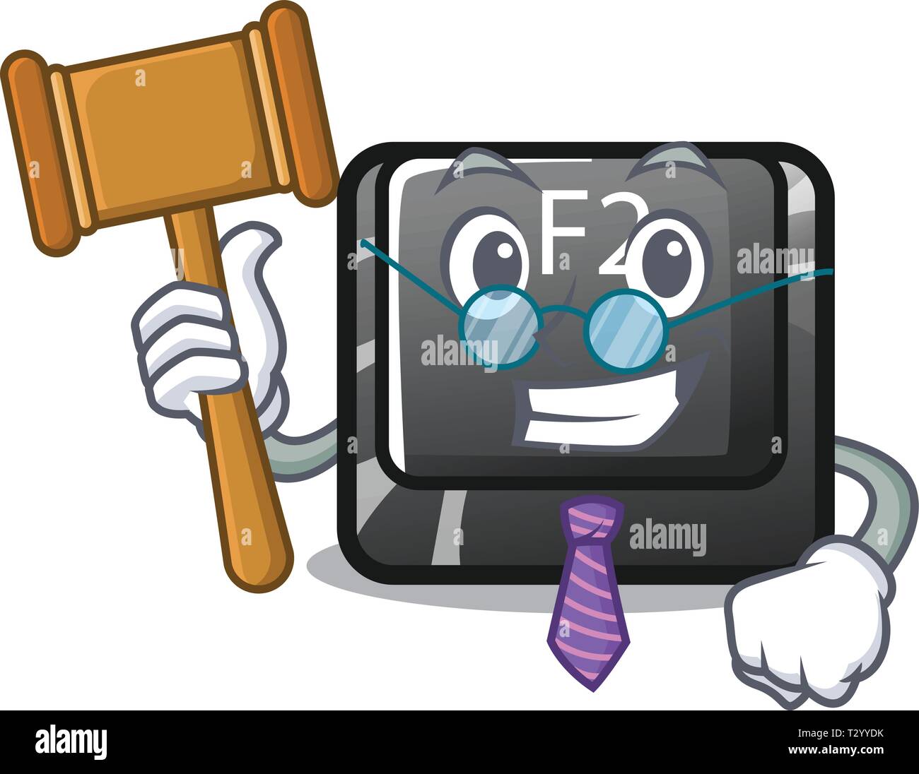 Judge f2 button on the mascot computervector illustration Stock Vector ...