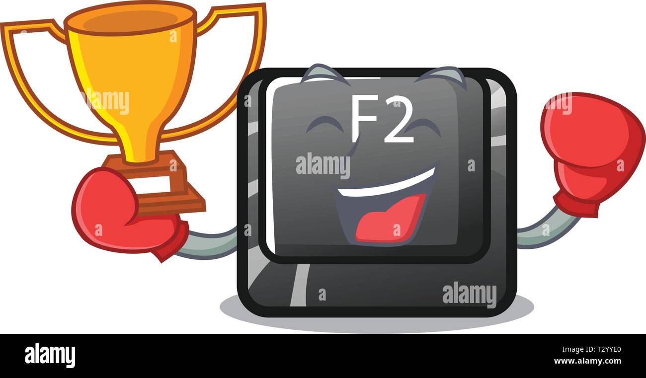 Boxing winner f2 button on the mascot computervector illustration Stock ...