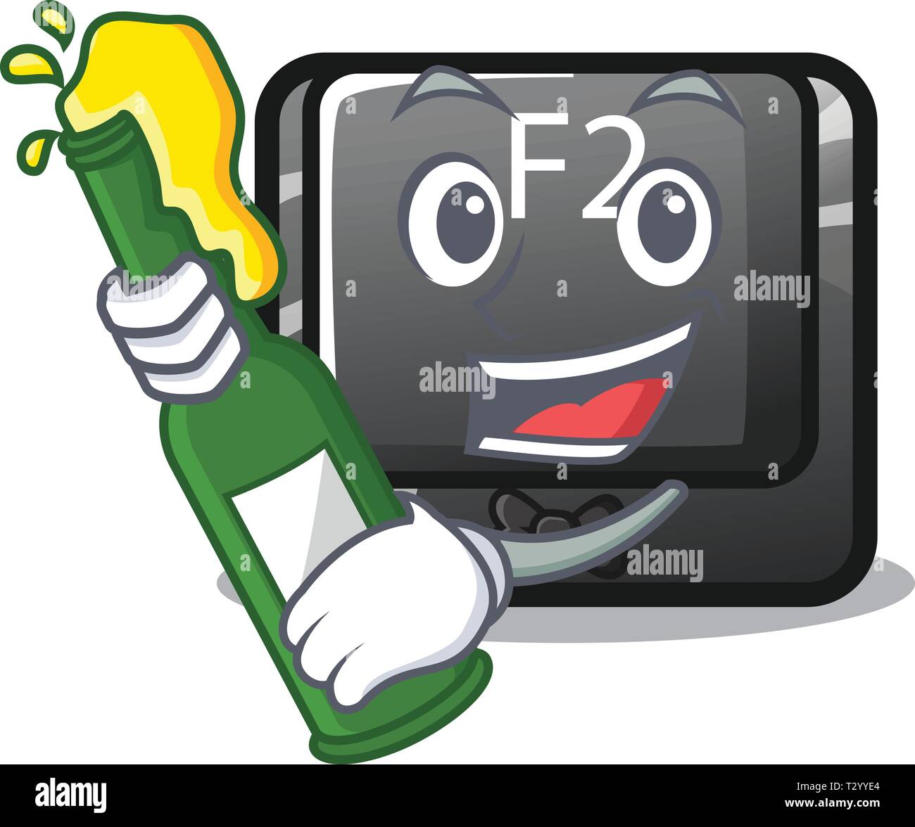 With beer f2 button on the mascot computervector illustration Stock ...