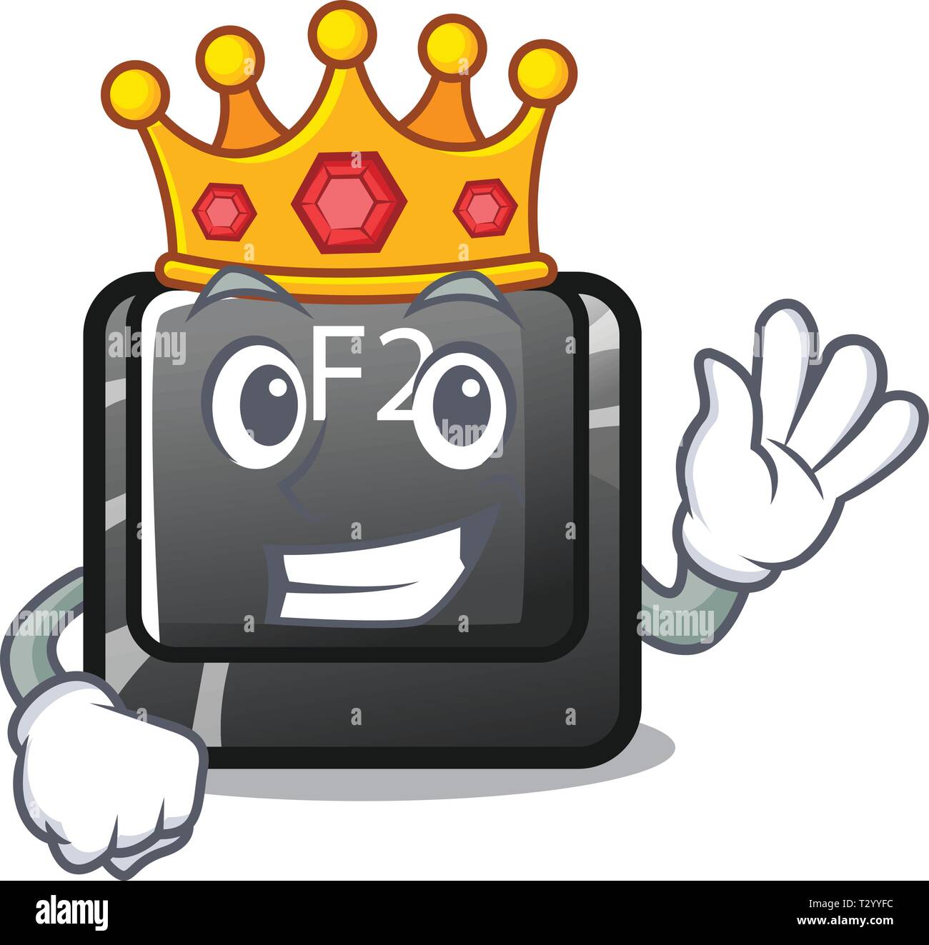 King f2 button on the mascot computervector illustration Stock Vector ...