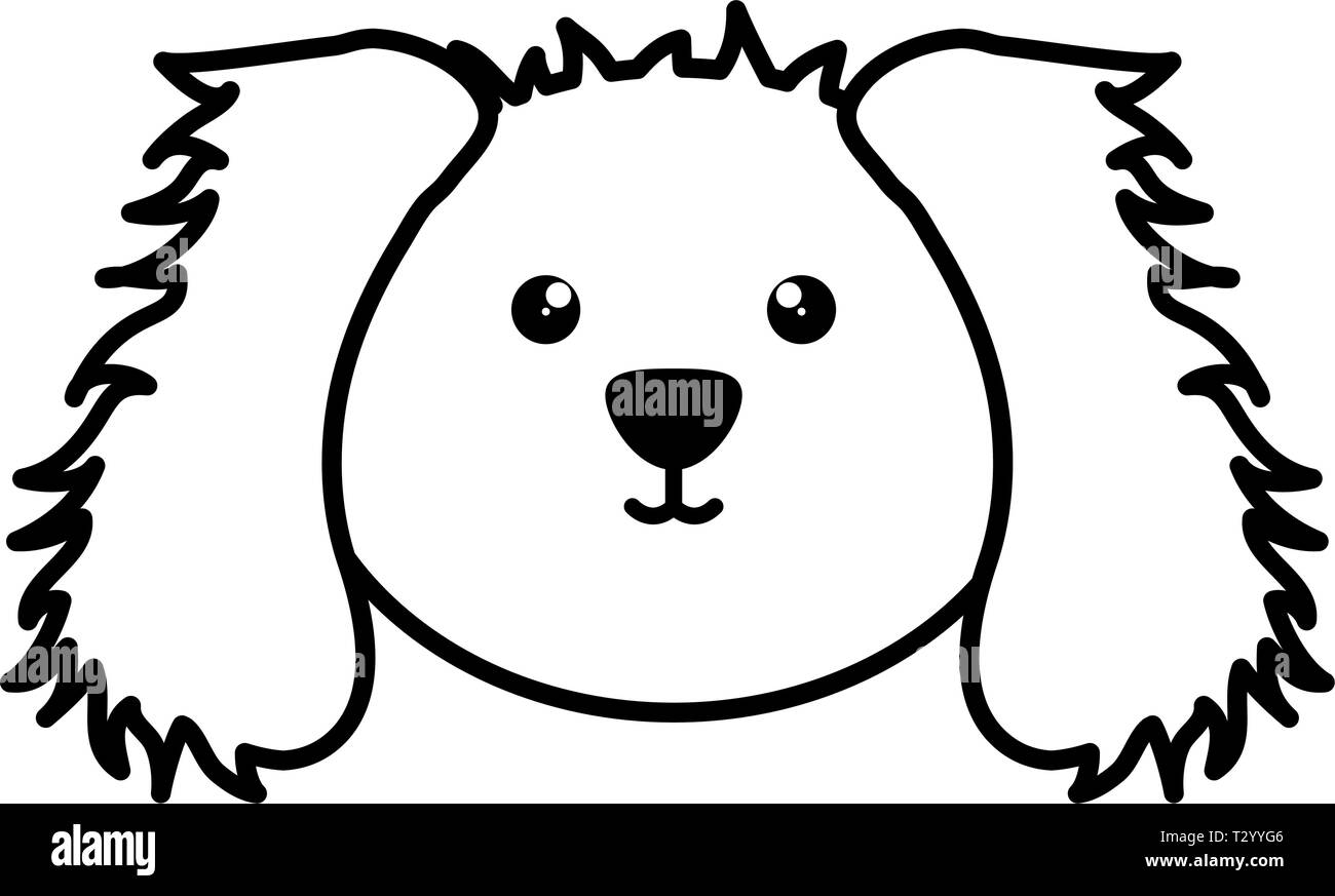 cute little dog head pet character vector illustration design Stock ...