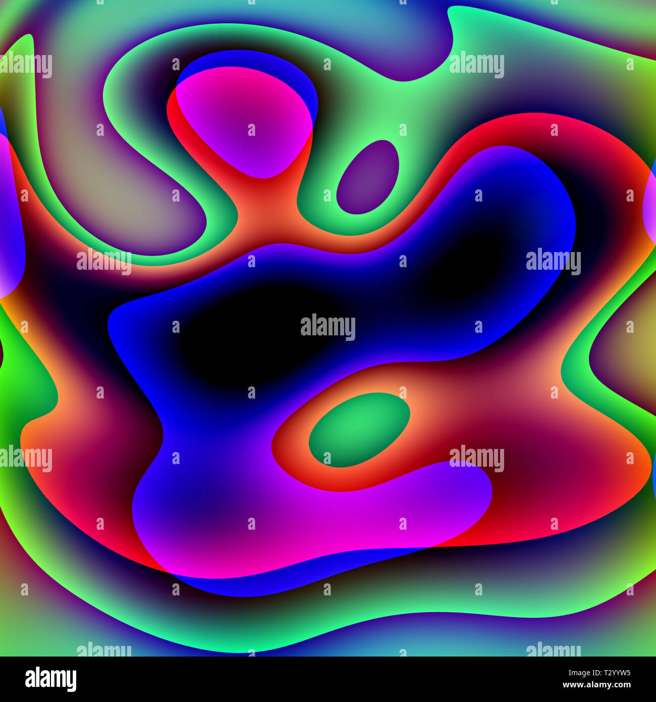 Computer drawing with different colors and shapes forming amorph ...