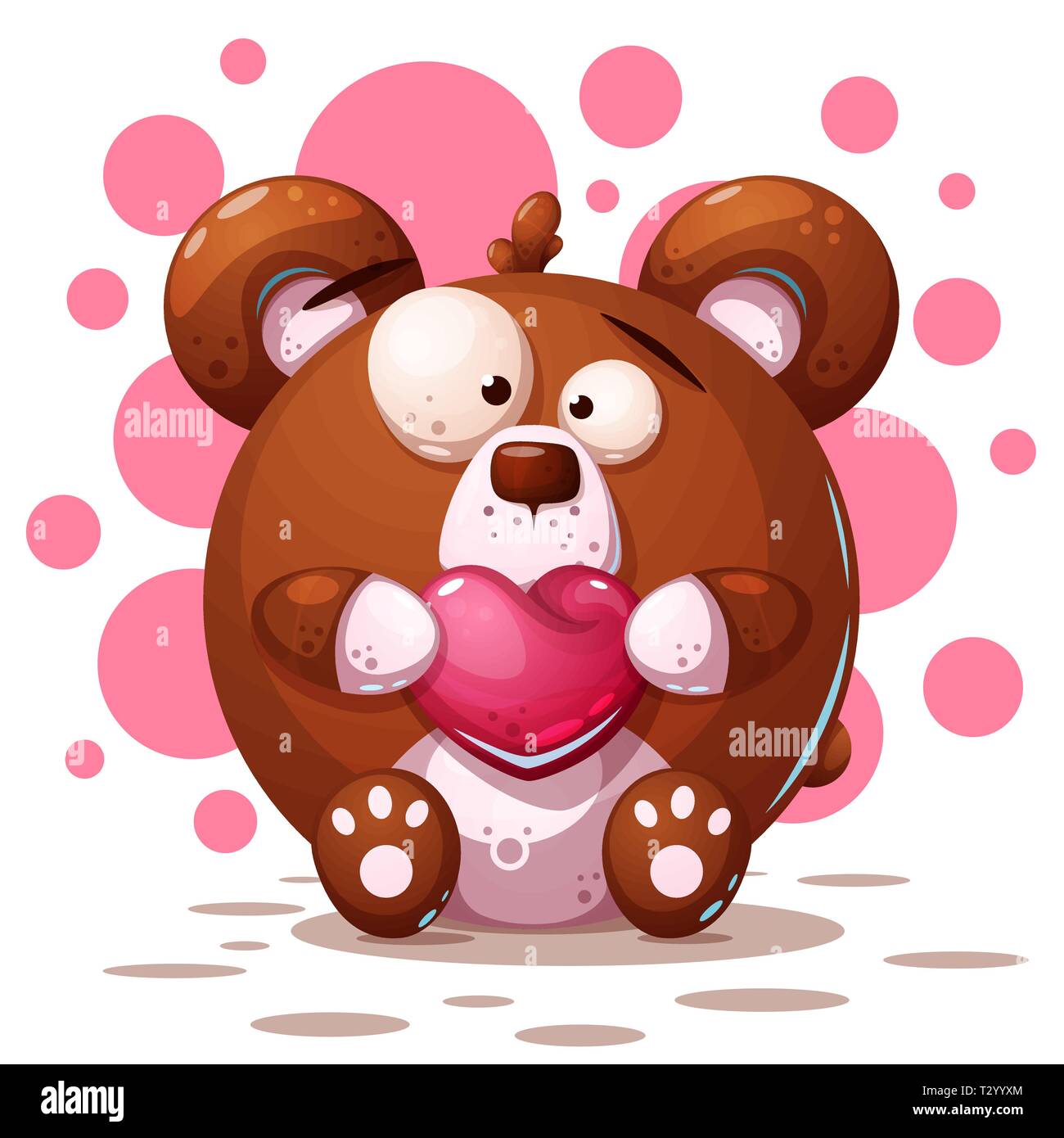 Cute, crazy bear - cartoon illustration. Vector eps 10 Stock Vector ...