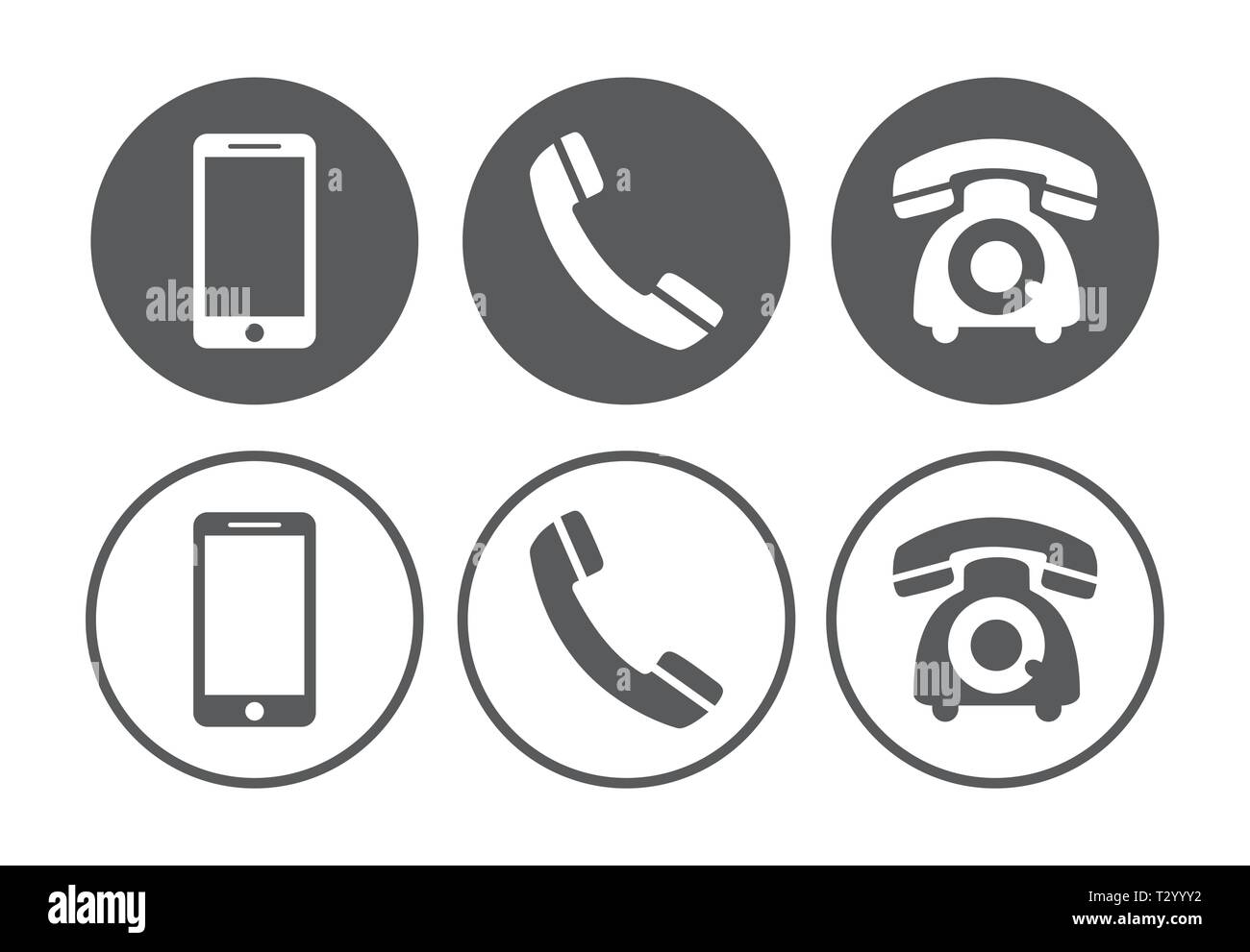 Telephone icons set on white background Stock Vector Image & Art - Alamy