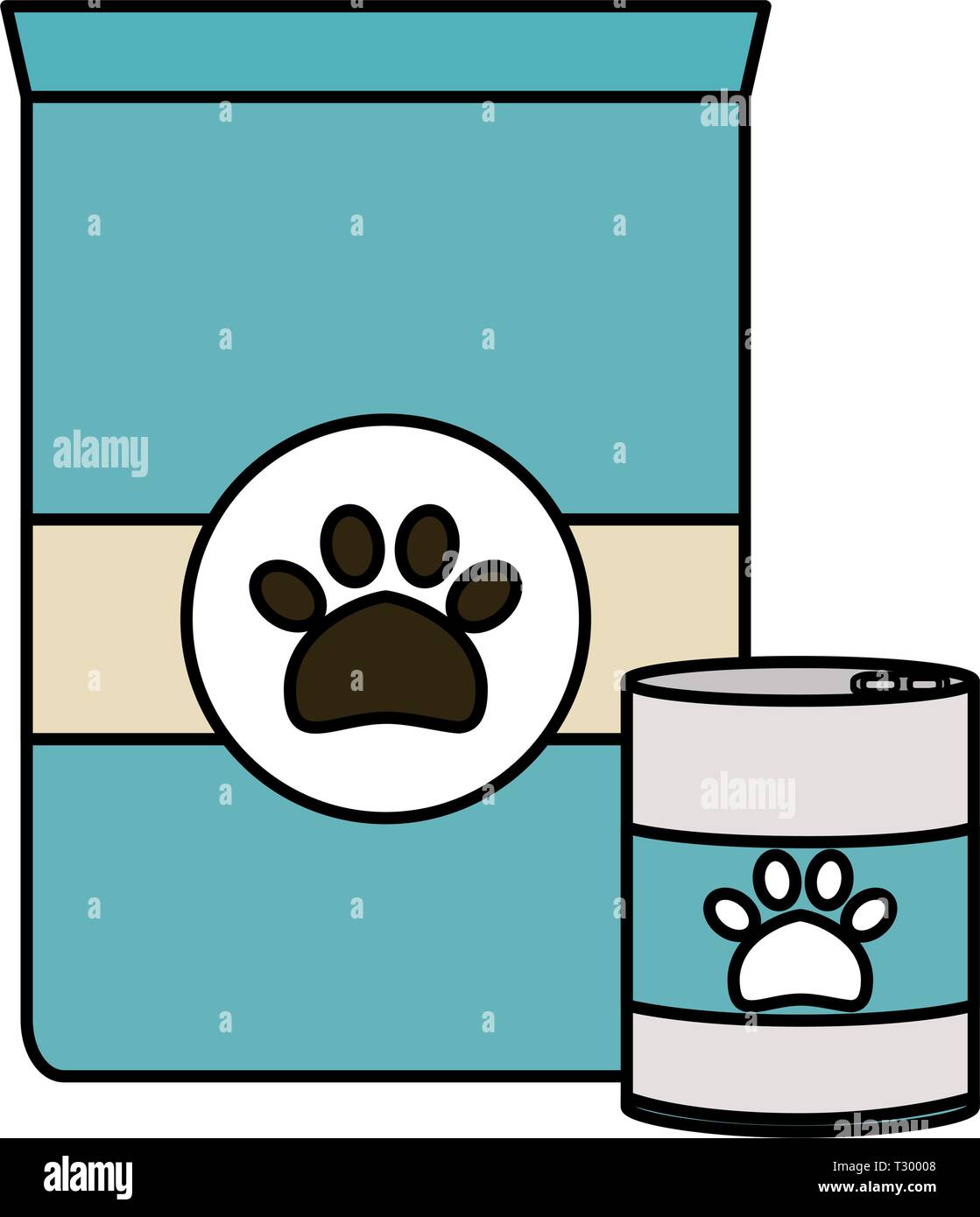 pet food bag and can vector illustration design Stock Vector Image ...