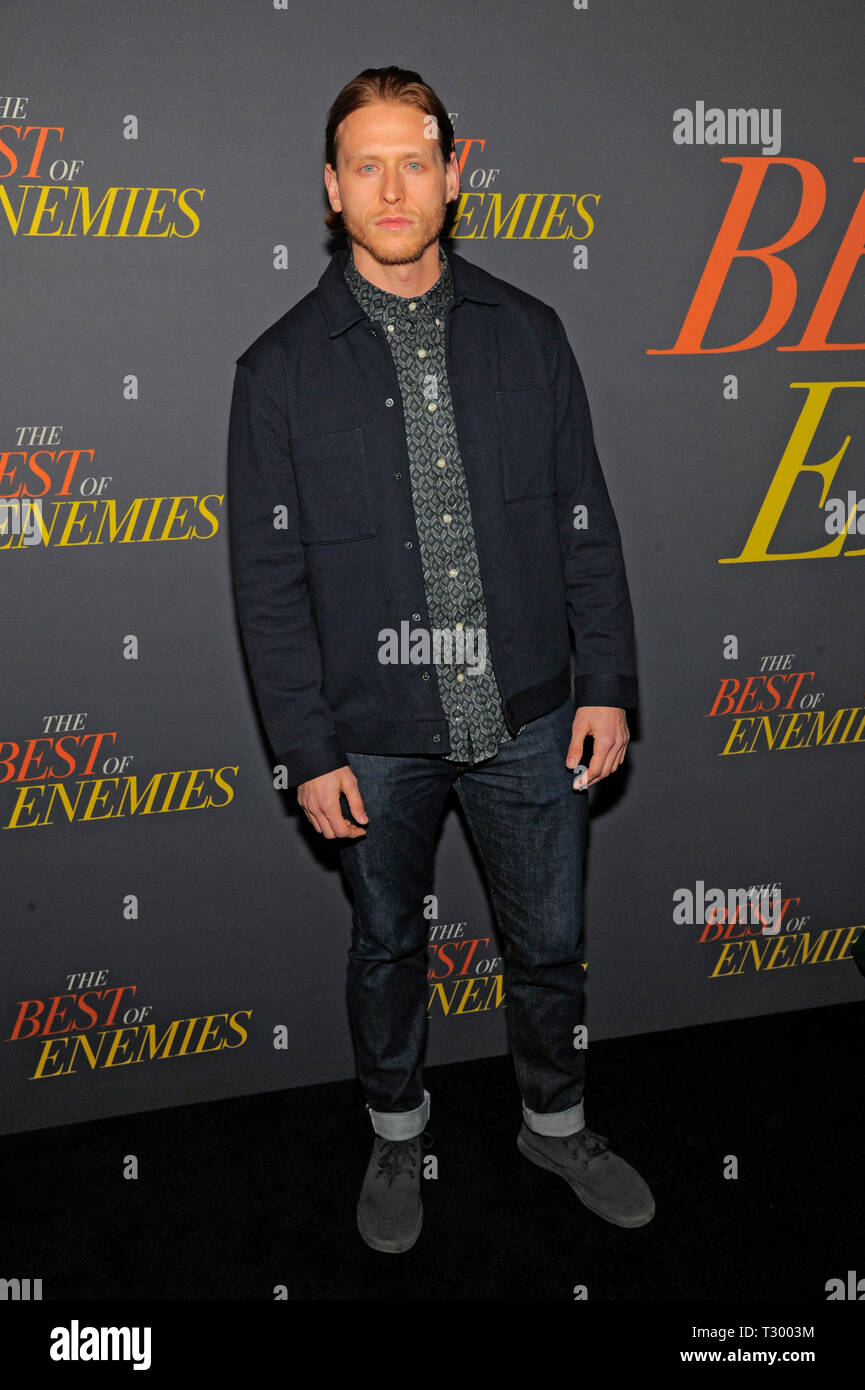 NEW YORK, NY - APRIL 04: Nicholas Logan attends 'The Best Of Enemies' New York Premiere at AMC ...