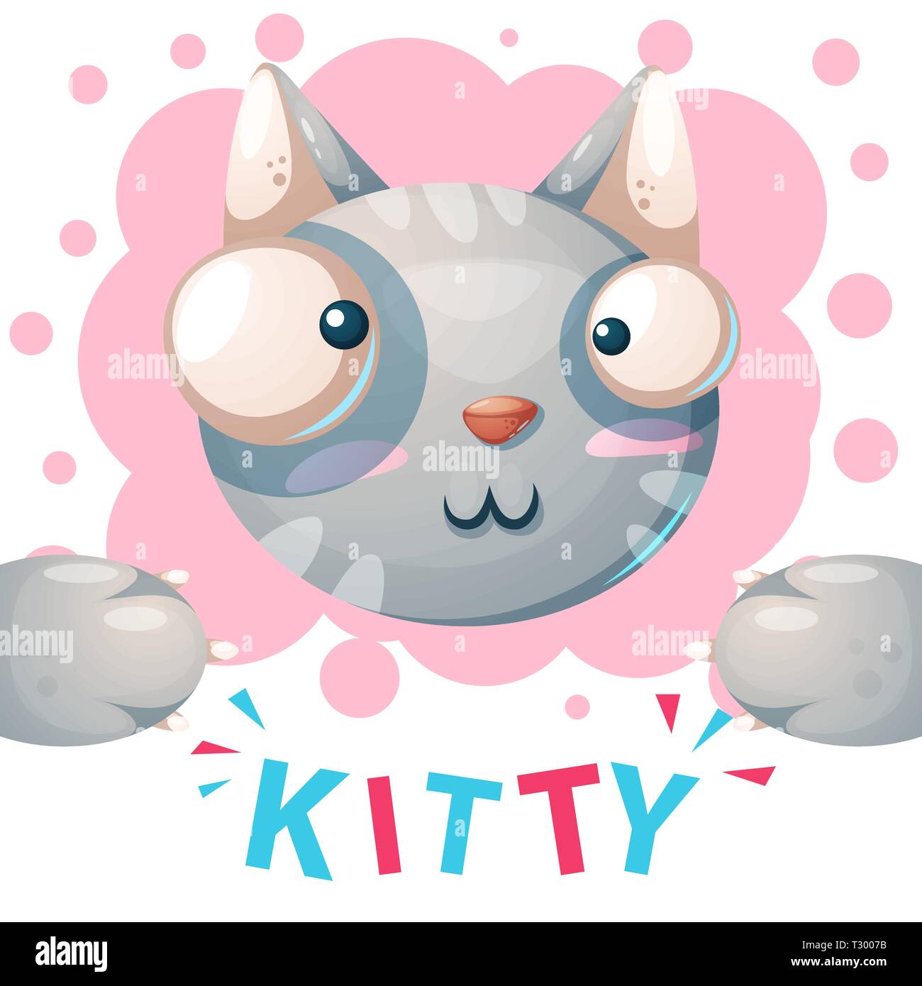 Cute kitty, cat characters - cartoon illustration. Vector eps 10 Stock ...