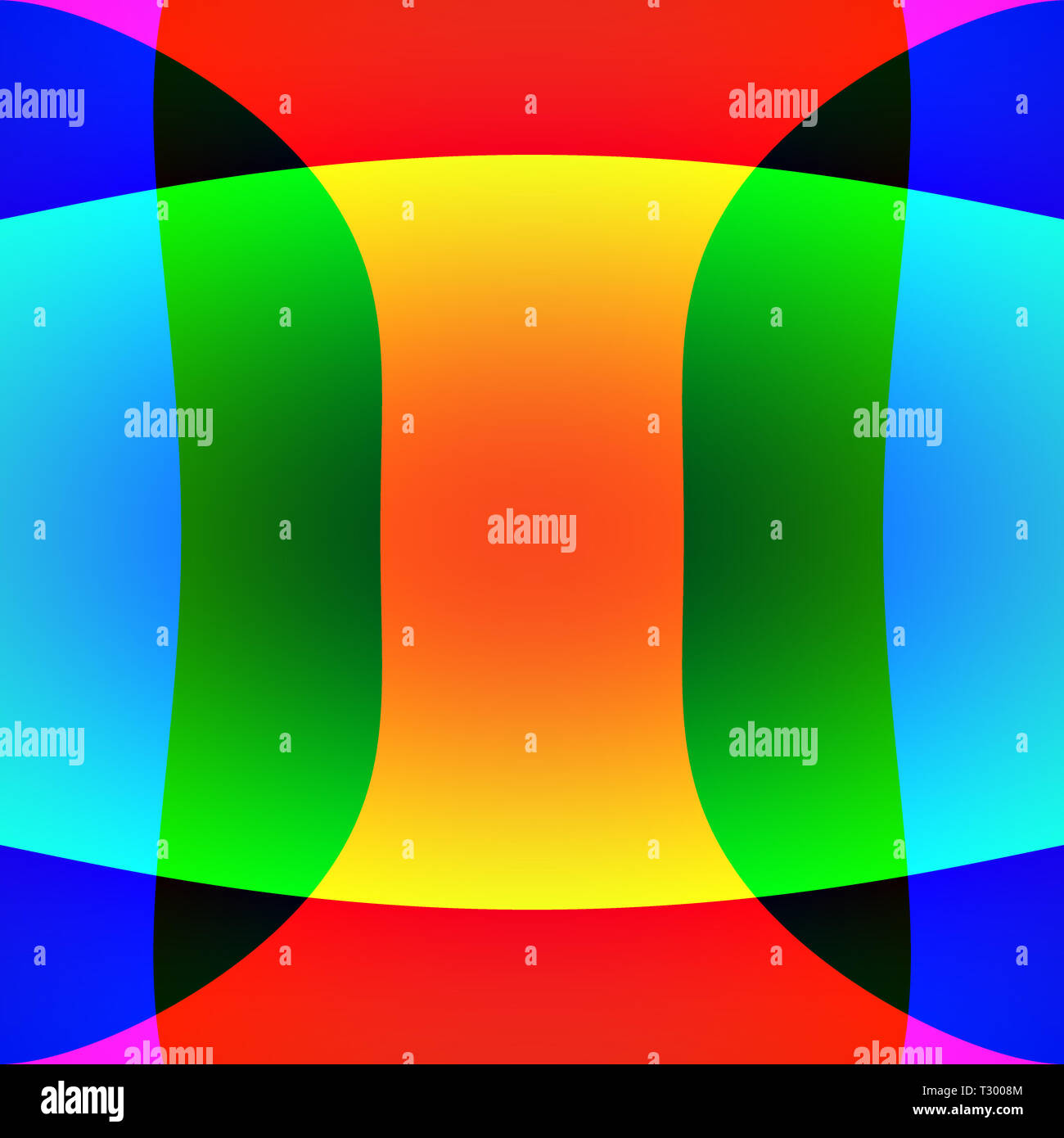 Computer drawing with different colors and shapes forming amorph ...