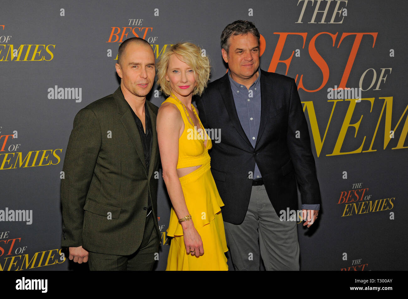 NEW YORK, NY - APRIL 04: Sam Rockwell, Anne Heche and Robin Bissell ...