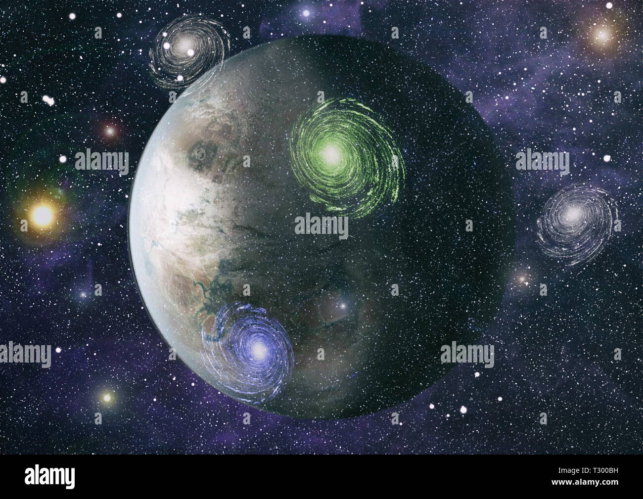 Futuristic abstract space background. Night sky with stars and nebula ...