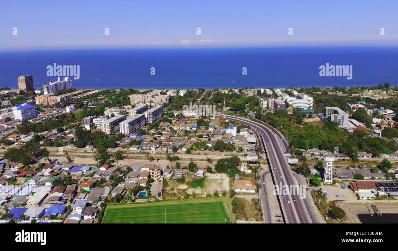 Hua Hin, Thailand - March 10, 2019: the contrast of slums and ...