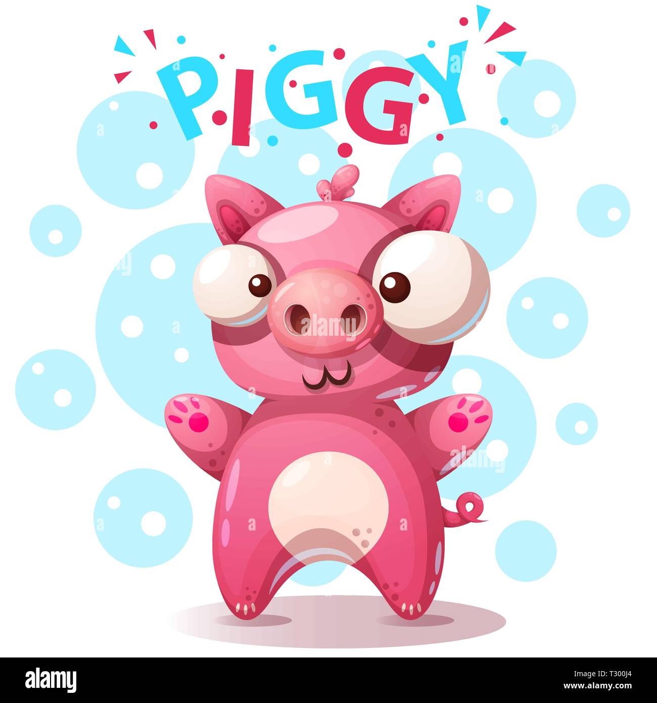Cute pig characters - cartoon illustration. Vector eps 10 Stock Vector ...