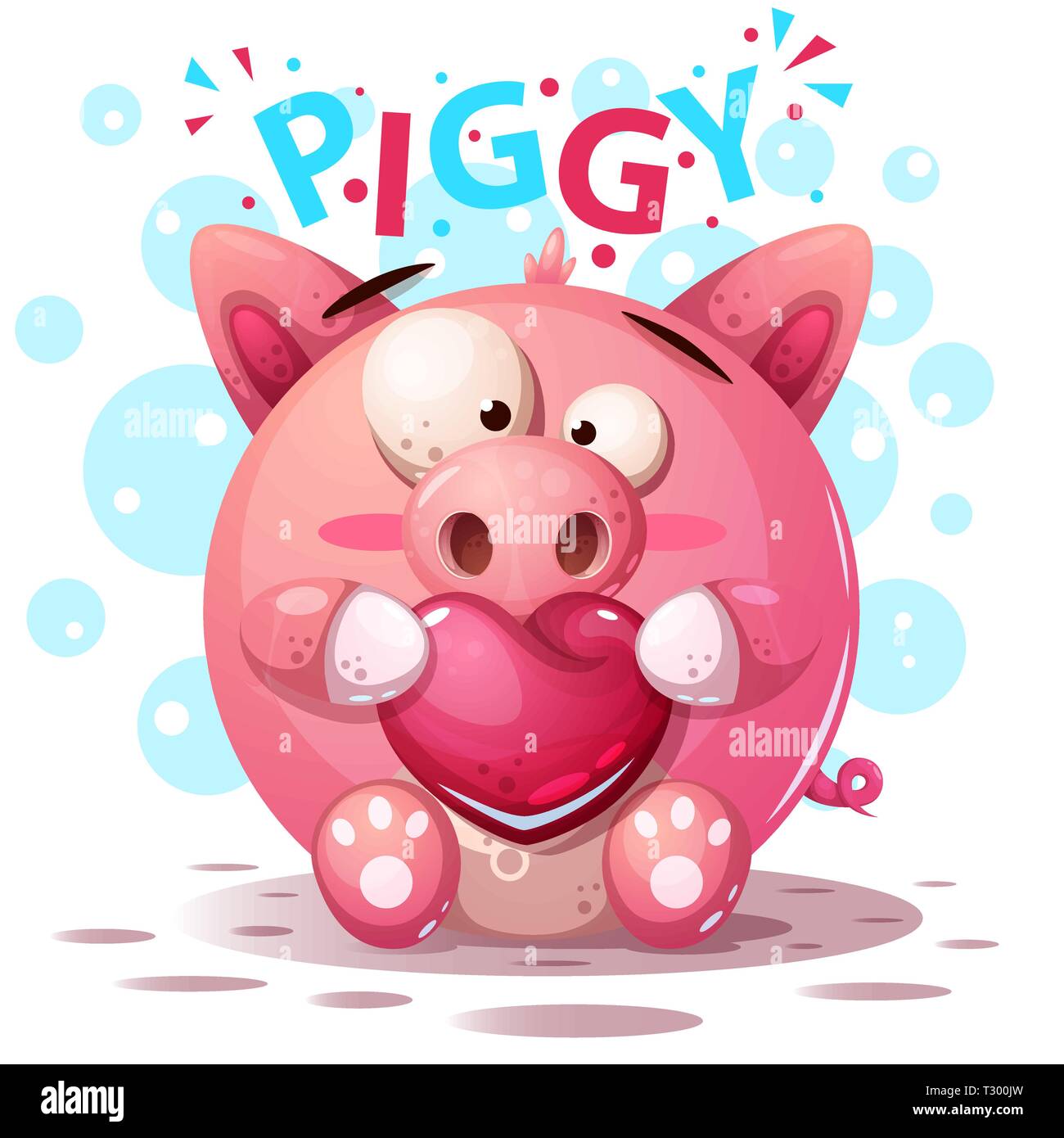 Cute pig characters - cartoon illustration. Vector eps 10 Stock Vector ...