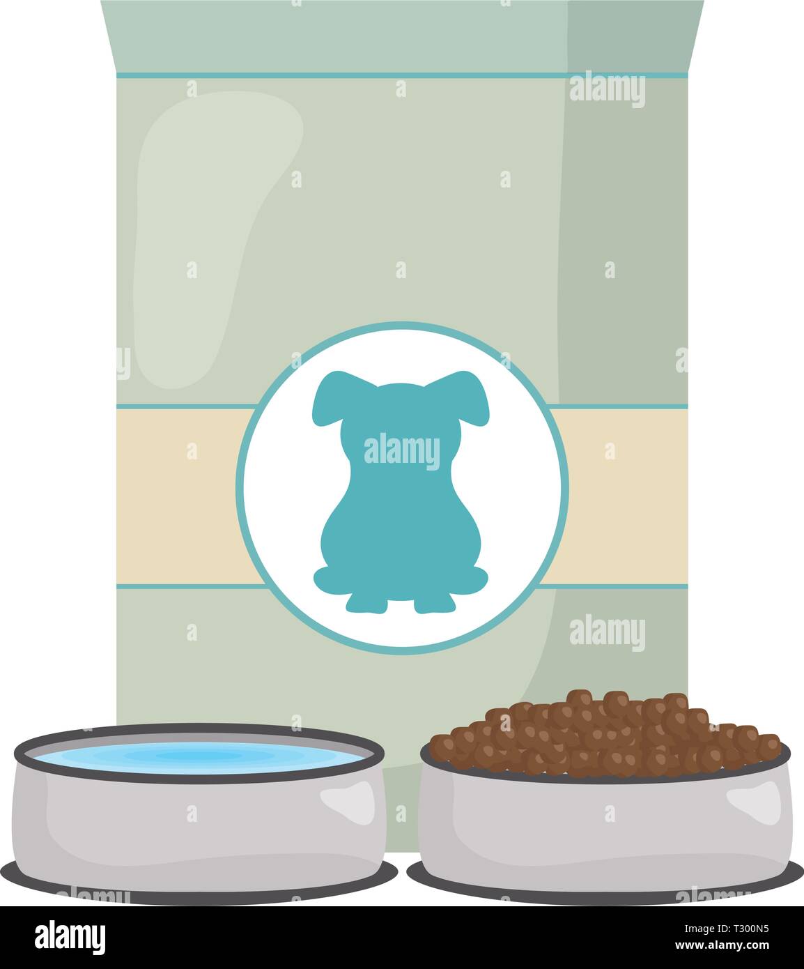 dog pet food bag and dish vector illustration design Stock Vector Image ...