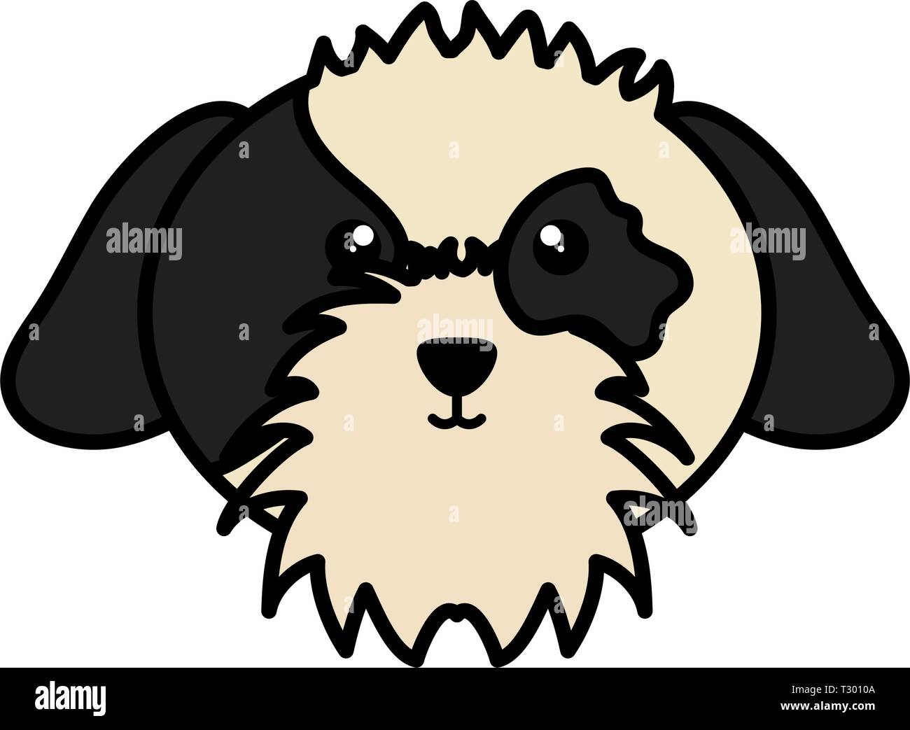 cute little dog head pet character vector illustration design Stock ...