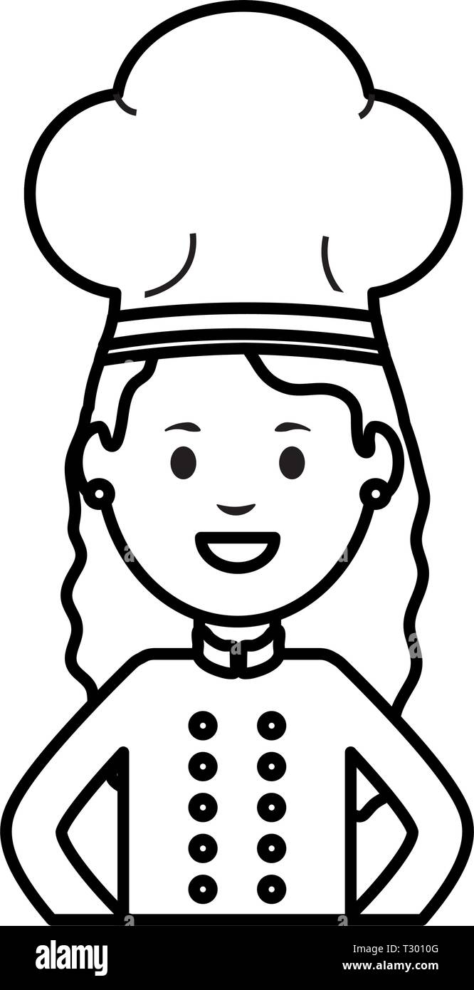 young female chef avatar character vector illustration design Stock ...