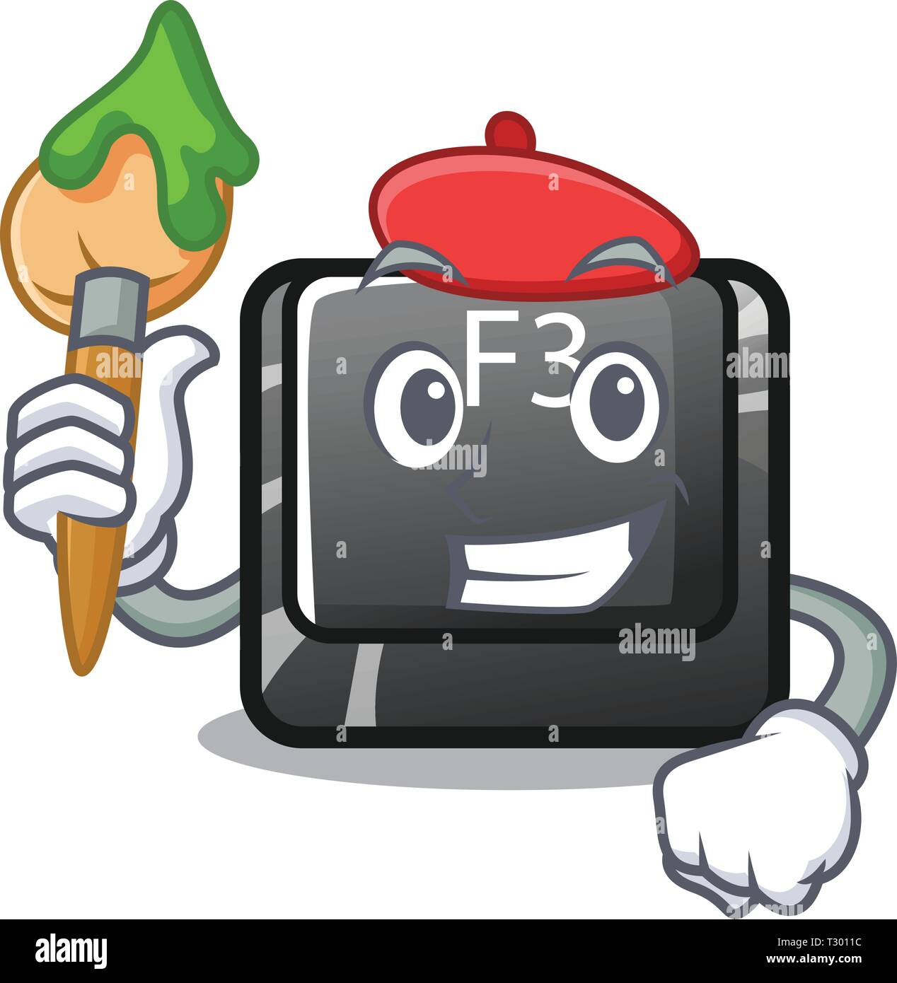 Artist button f3 isolated in the mascot vector illustration Stock ...