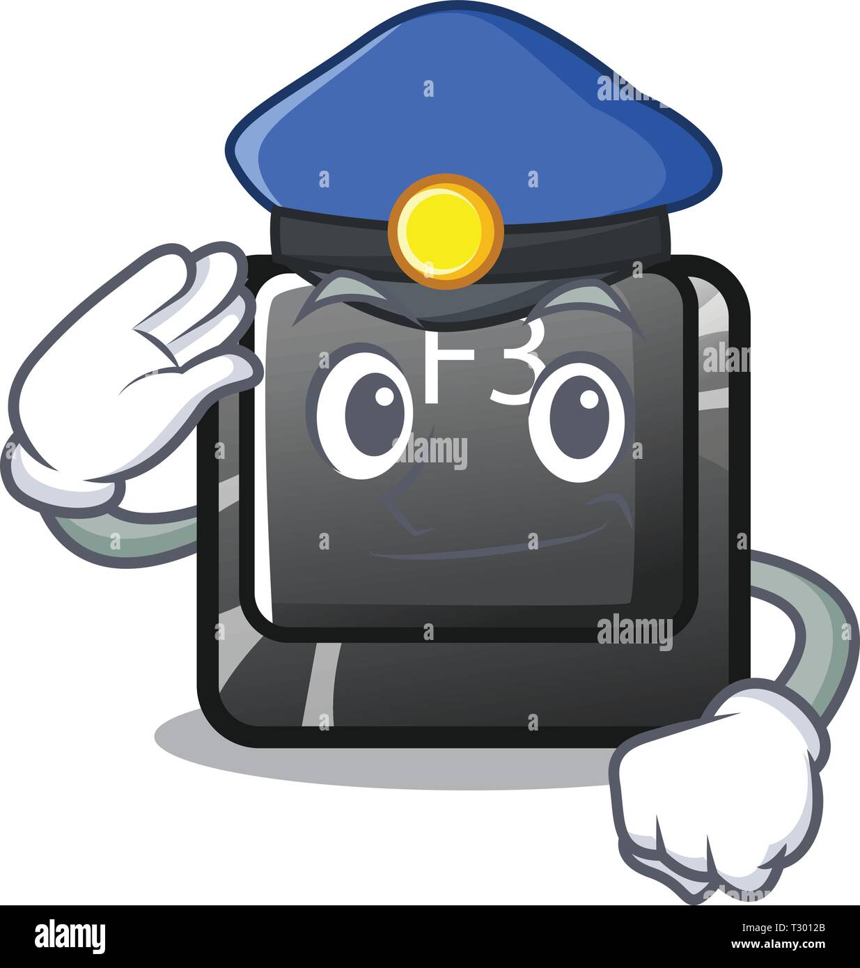 Police button f3 isolated in the mascot vector illustration Stock ...