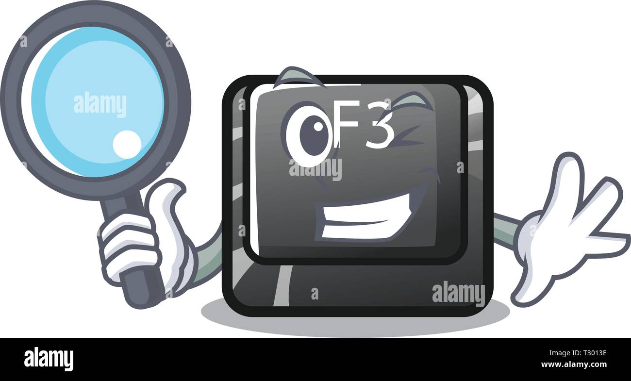 Detective button f3 on the character keyboard vector illustration Stock ...