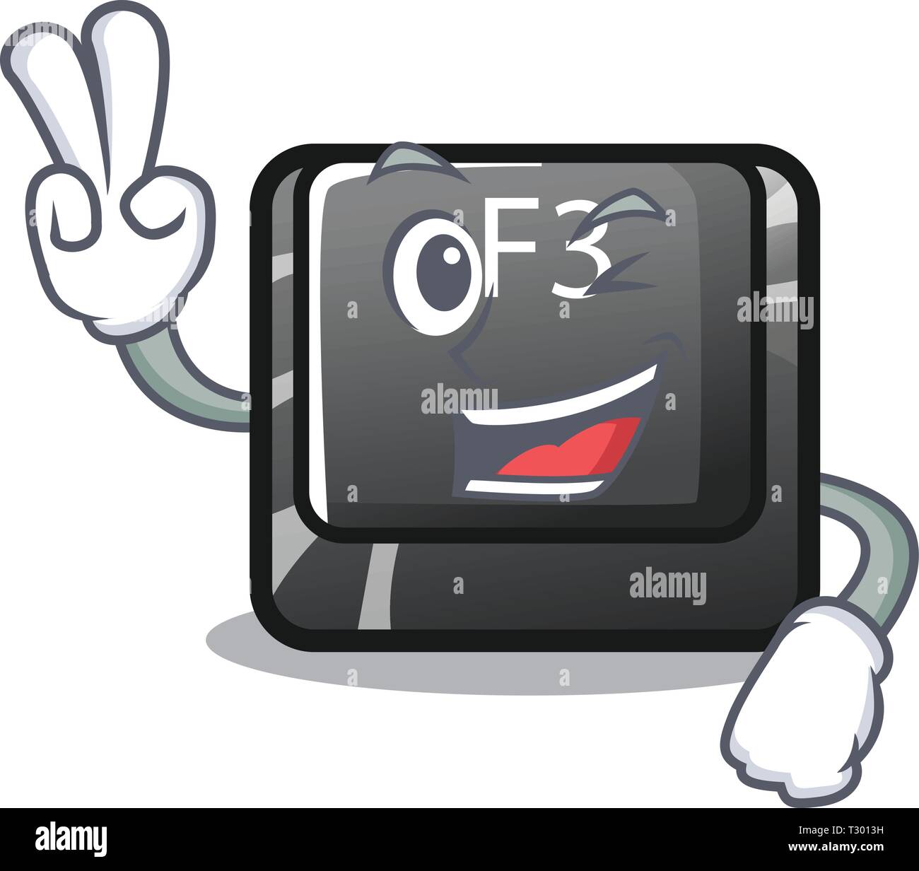 Two finger button f3 on the character keyboard vector illustration ...