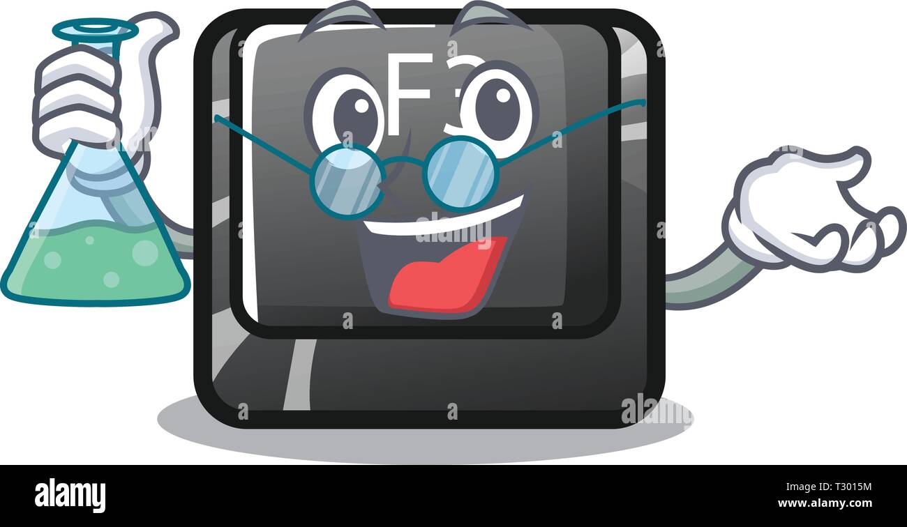 Professor button f3 on the character keyboard vector illustration Stock ...