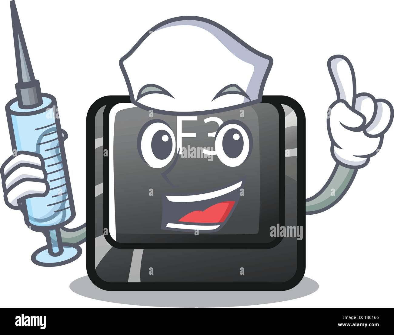 Nurse button f3 on the character keyboard vector illustration Stock ...