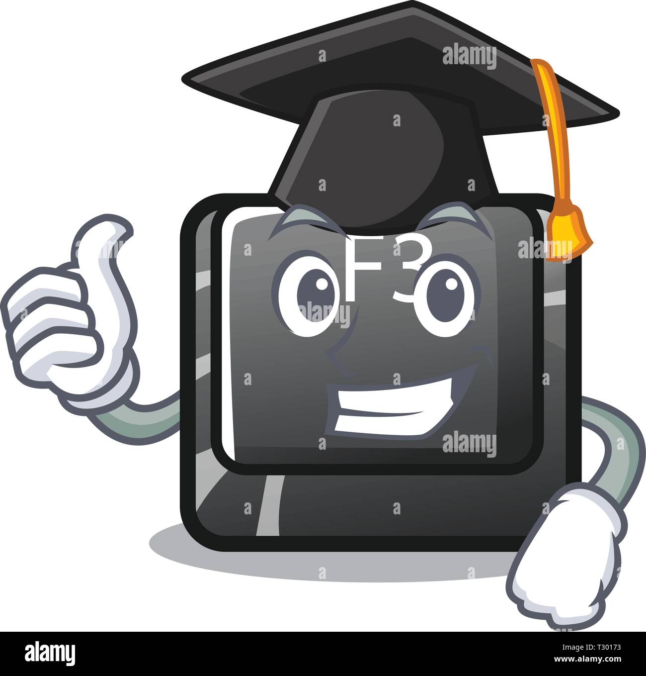 Graduation button f3 on the character keyboard vector illustration ...