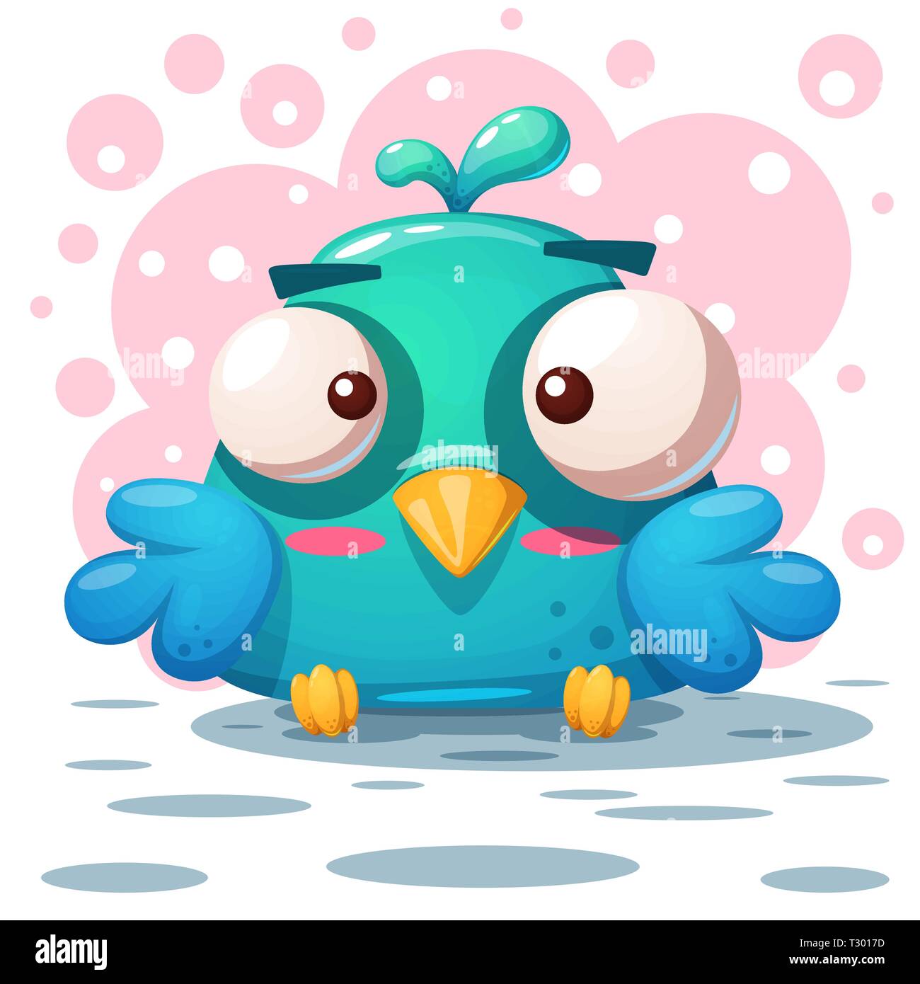 Cute bird illustration. Cartoon characters. Vector eps 10 Stock Vector ...