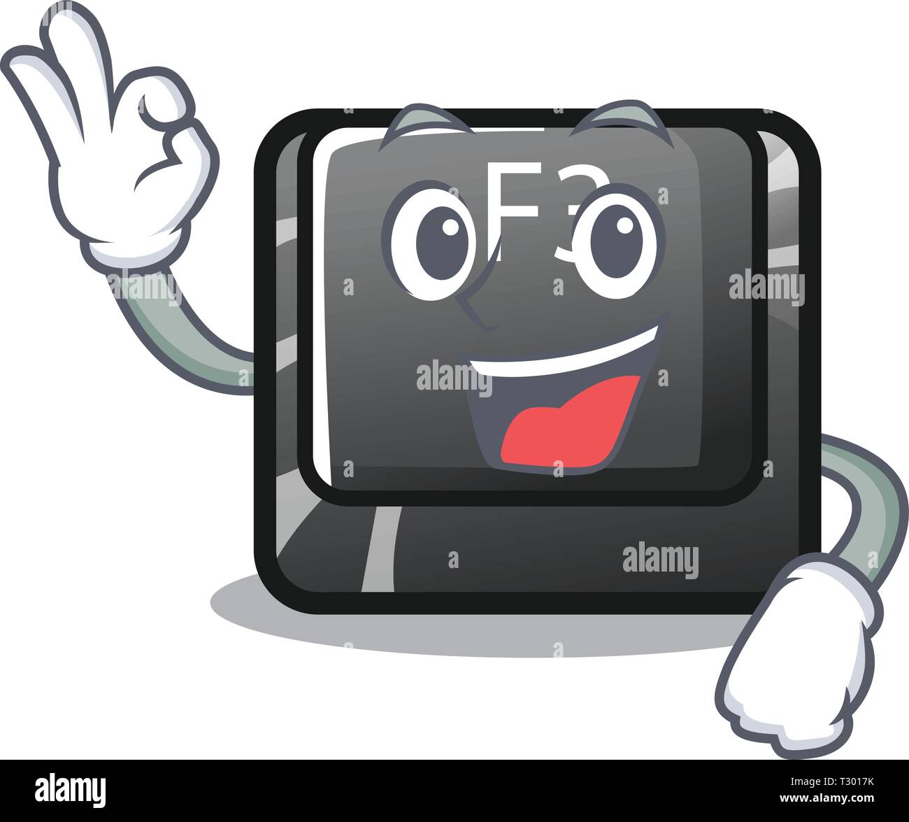 Okay button f3 on the character keyboard vector illustration Stock ...