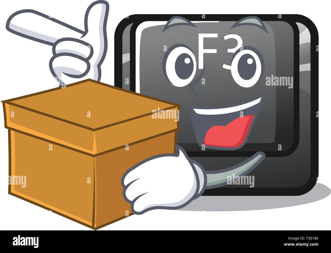With box button f3 on the character keyboard vector illustration Stock ...