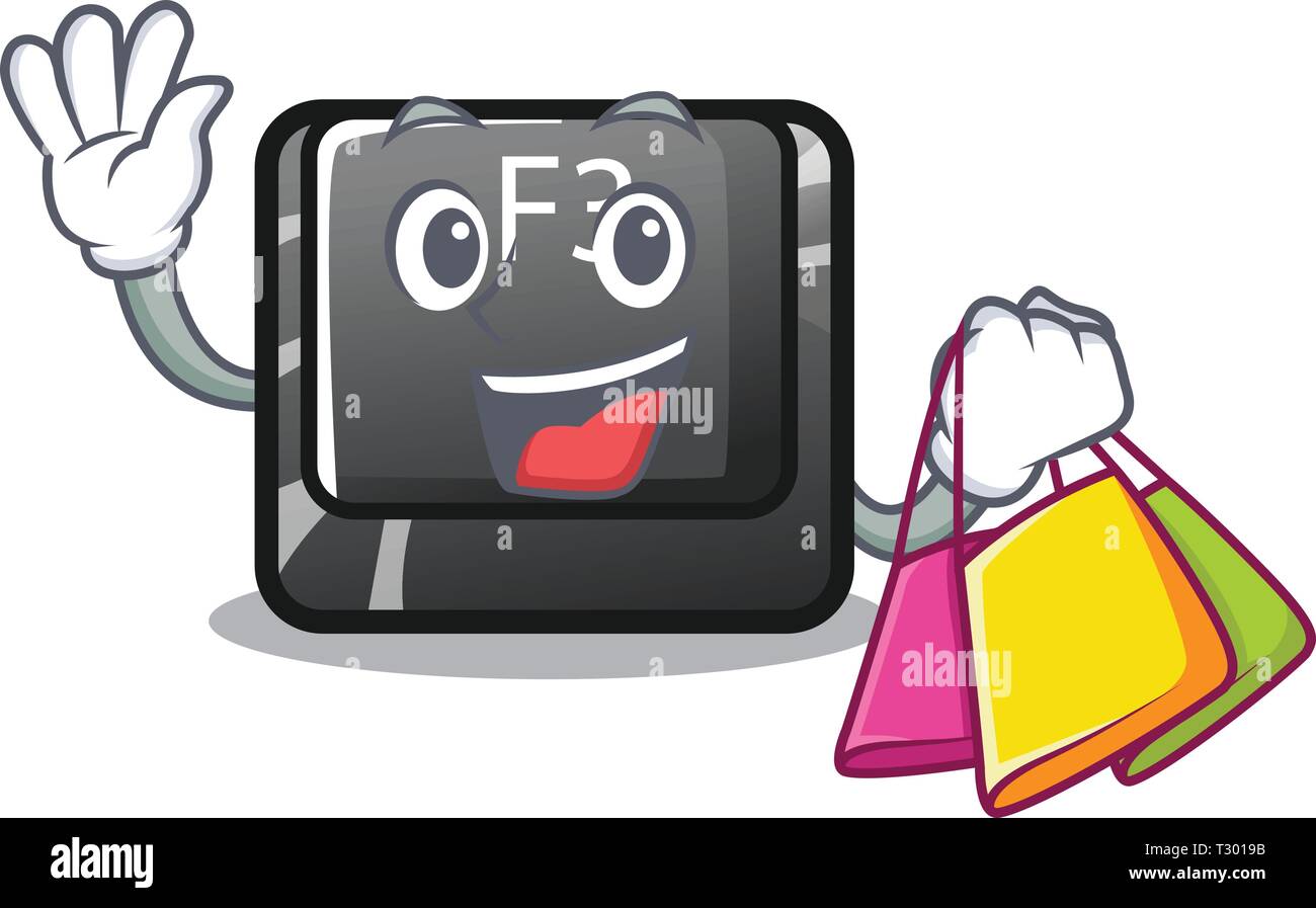 Shopping button f3 on the character keyboard vector illustration Stock ...