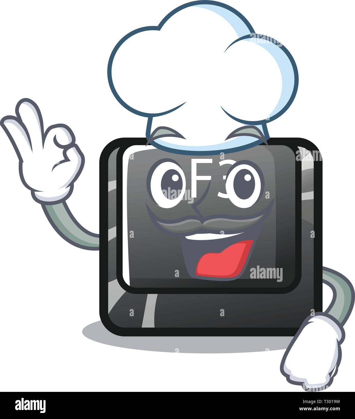 Chef button f3 on the character keyboard vector illustration Stock ...