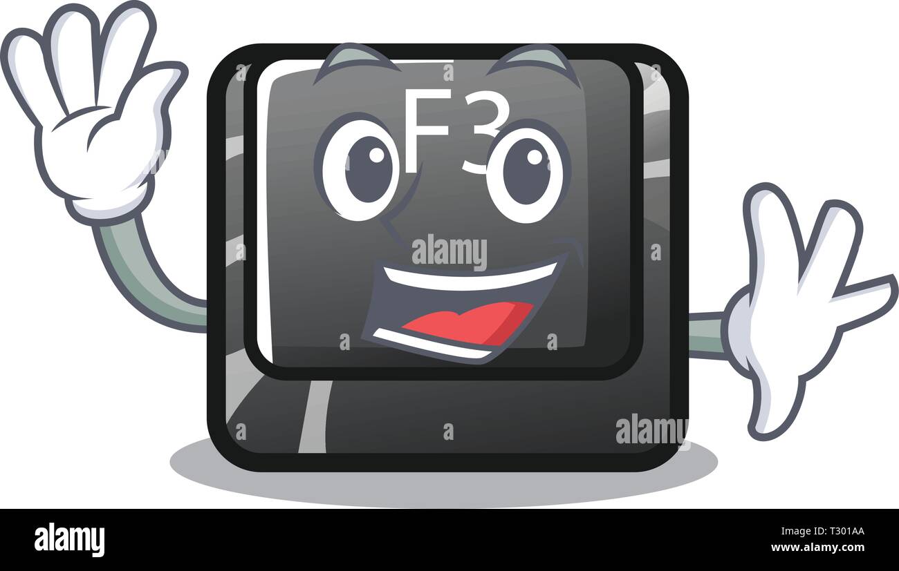 Waving button f3 on the character keyboard vector illustration Stock ...