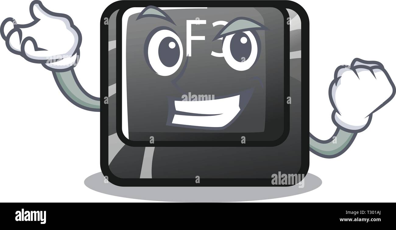 Successful button f3 on the character keyboard vector illustration ...