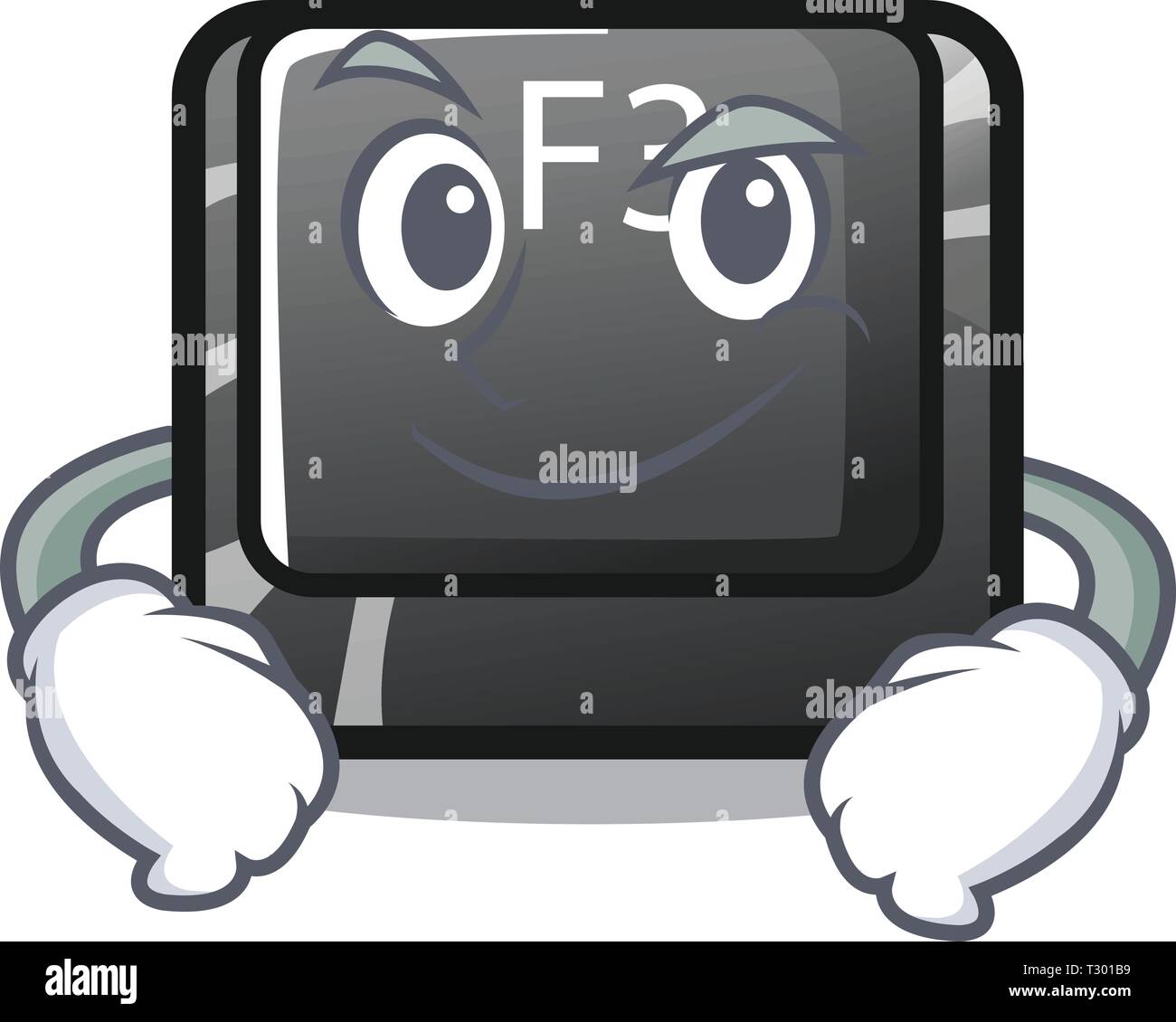 Smirking button f3 on the character keyboard vector illustration Stock ...
