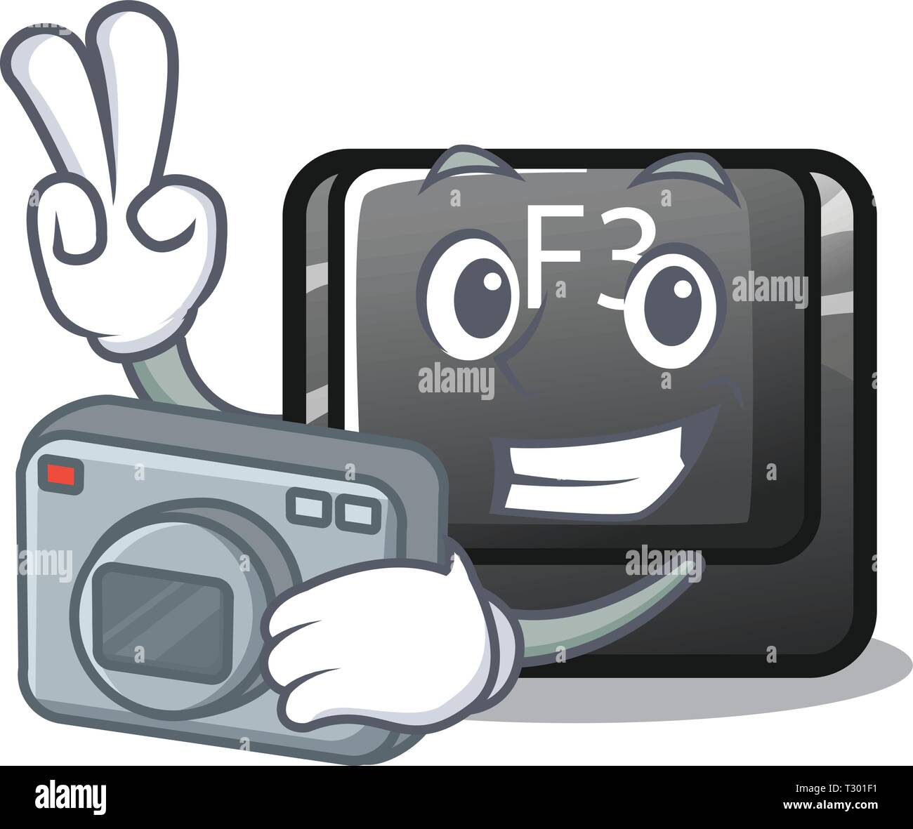 Photographer button f3 in the shape cartoon vector illustration Stock ...