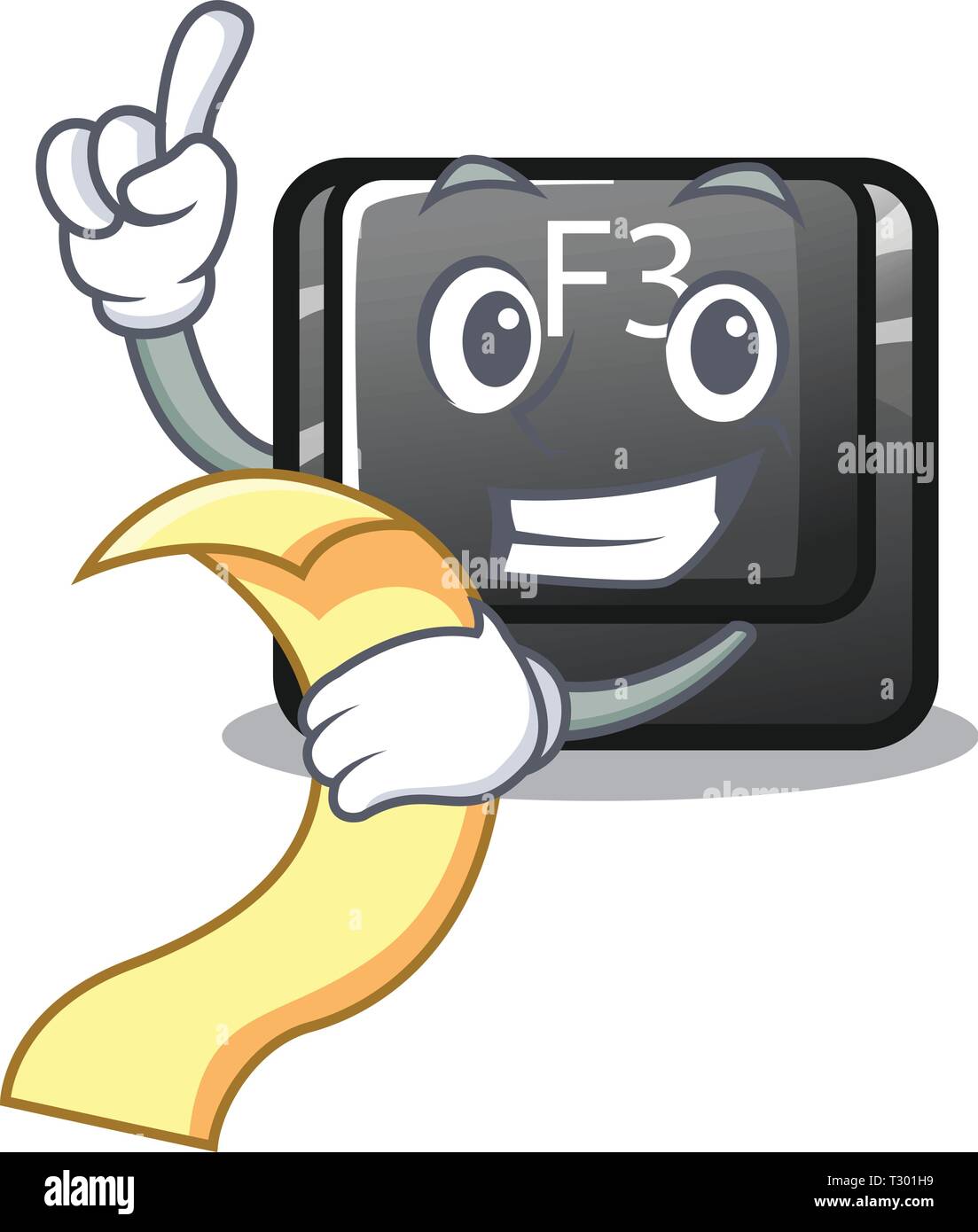 With menu button f3 in the shape cartoon vector illustration Stock ...