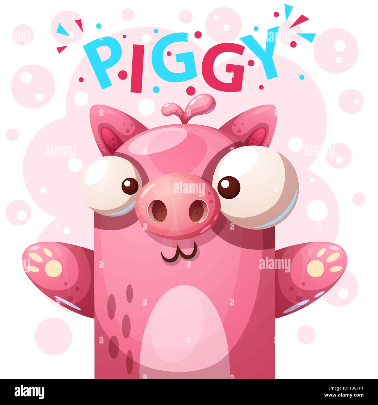 Cute pig character - cartoon illustration. Vector eps 10 Stock Vector ...